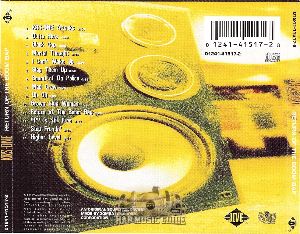 KRS-One - Return Of The Boom Bap: CD | Rap Music Guide